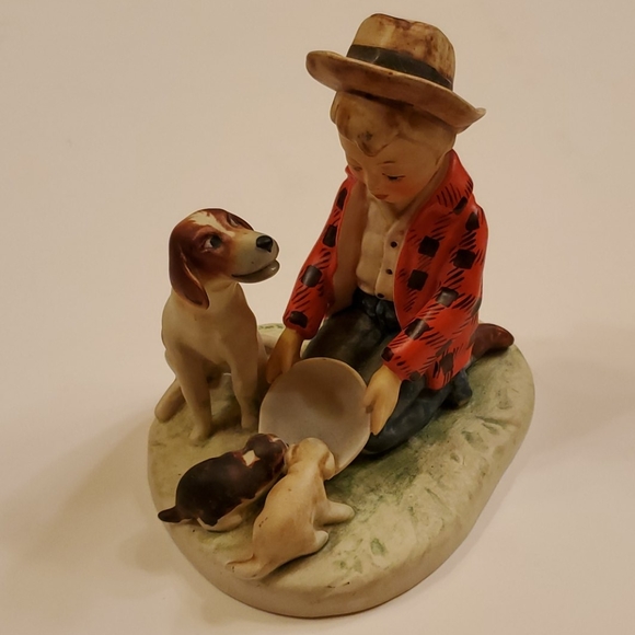 Goebel | Accents | Vintage 96s Goebel Norman Rockwell Boy Puppies ...